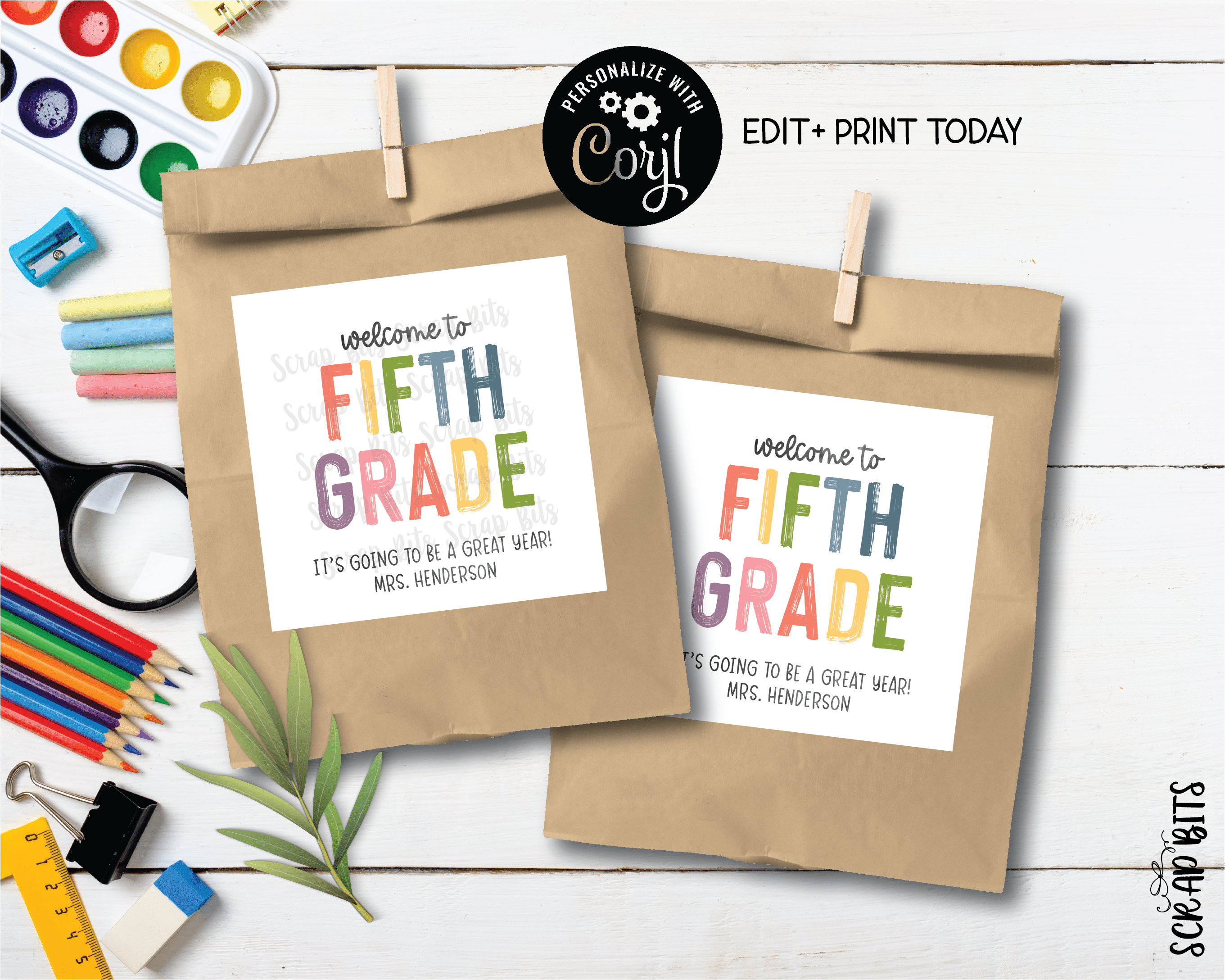 Welcome To Fifth Grade Tags, Pastel Rainbow . Printable Back To School ...