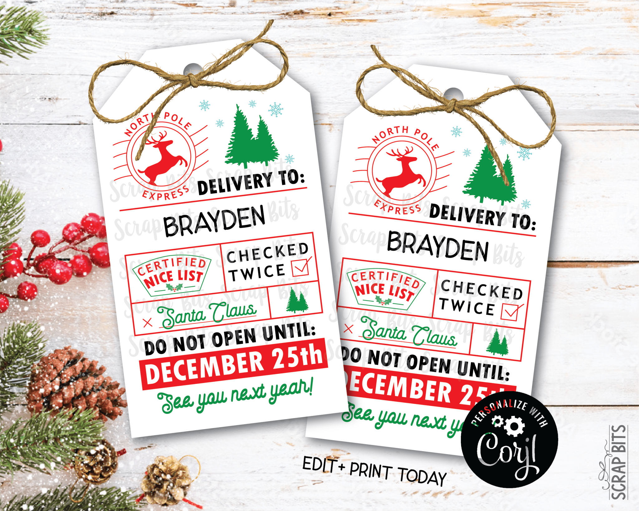 Do Not Open Until Certified Nice List Tags, Printable From Santa Chris ...