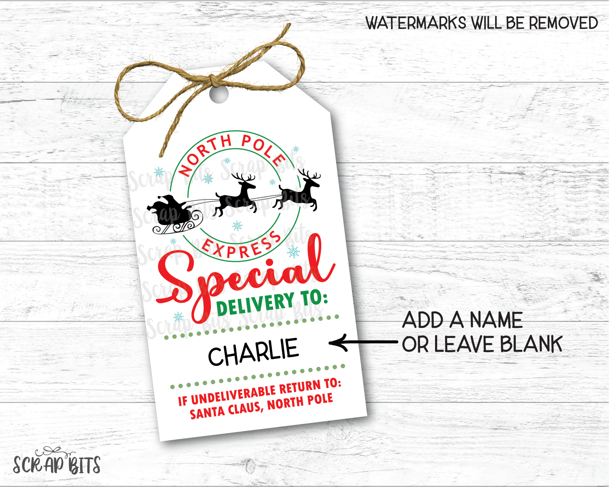 North Pole Express Special Delivery Tags, Printable From Santa Christm ...