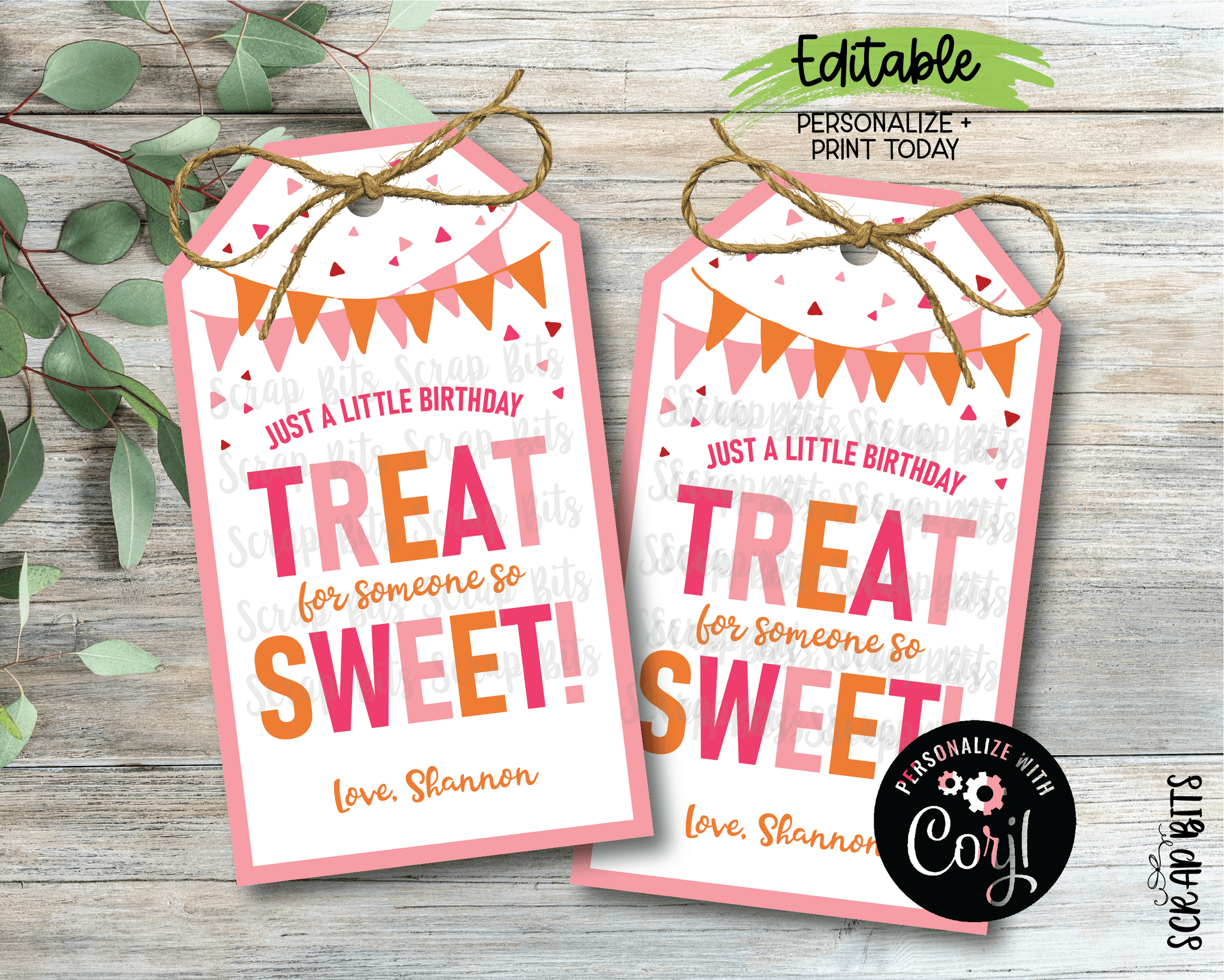 A Little Treat For Someone So Sweet, Printable Birthday Favor Tags . I ...