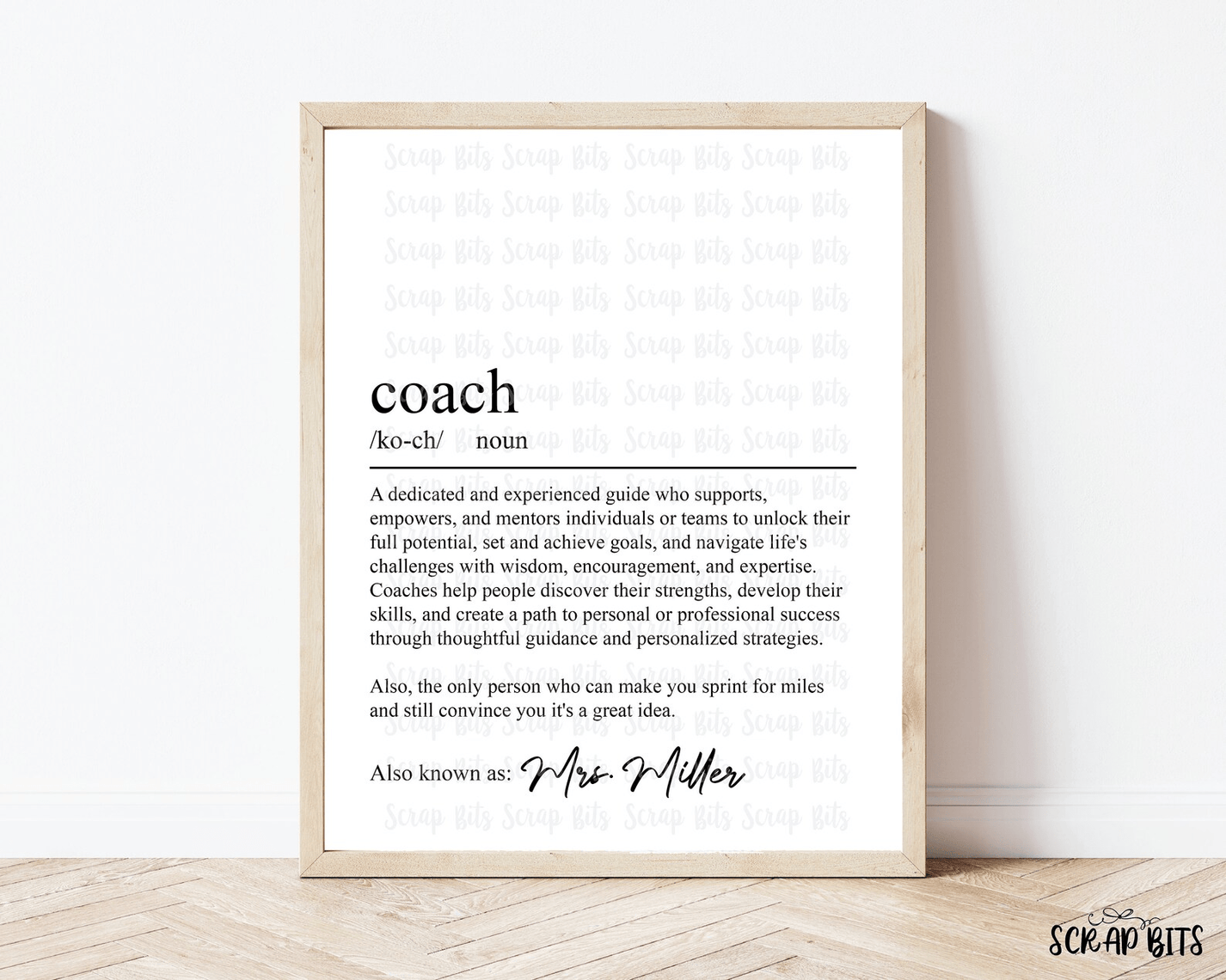 Coach Definition Print, Personalized Digital Wall Art . 5 Digital Prin ...