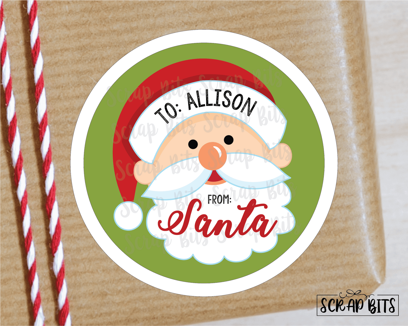 To Child From Santa Christmas Gift Labels, Santa Face – Scrap Bits