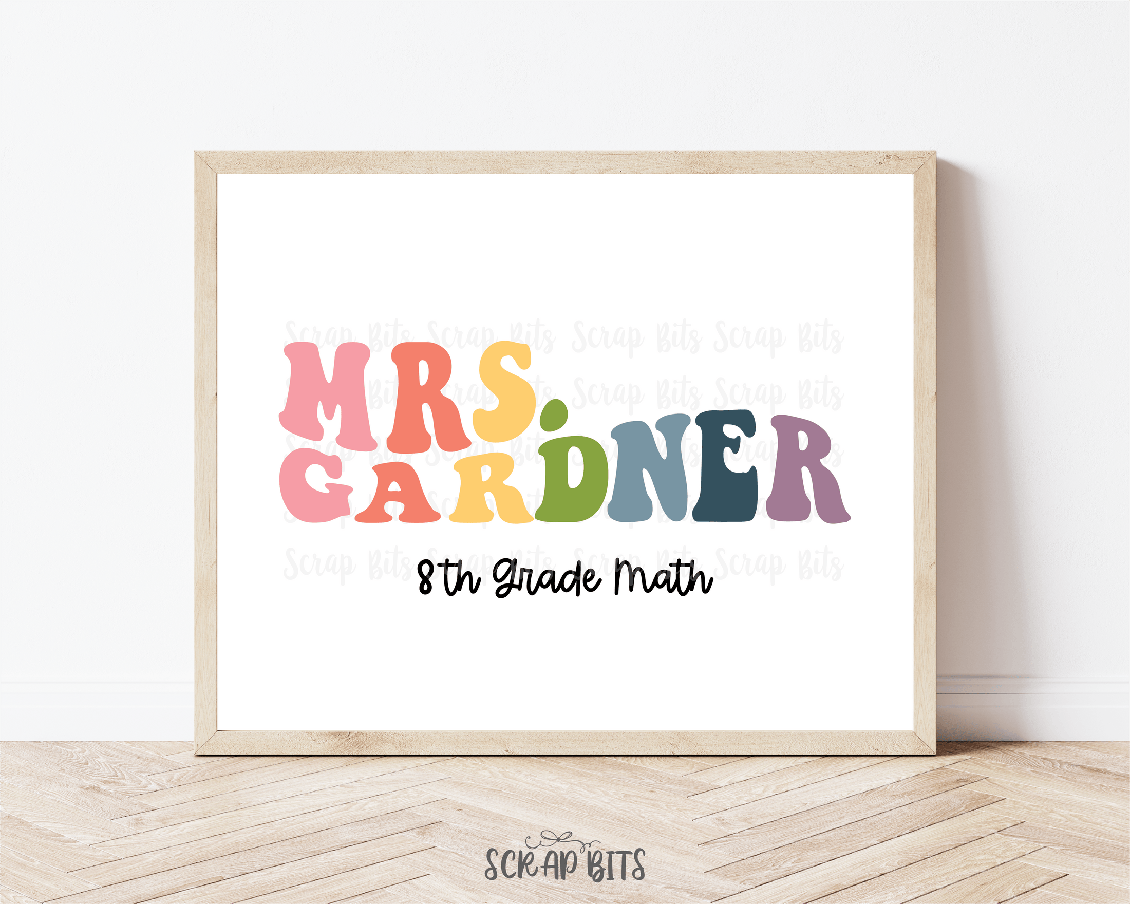 Groovy Teacher Name Sign, Pastel Rainbow, Custom Teacher Classroom Sig ...