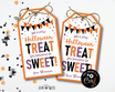 Halloween Treat Thank You Tags, So Sweet Gift Tags, Printable Hallowee ...