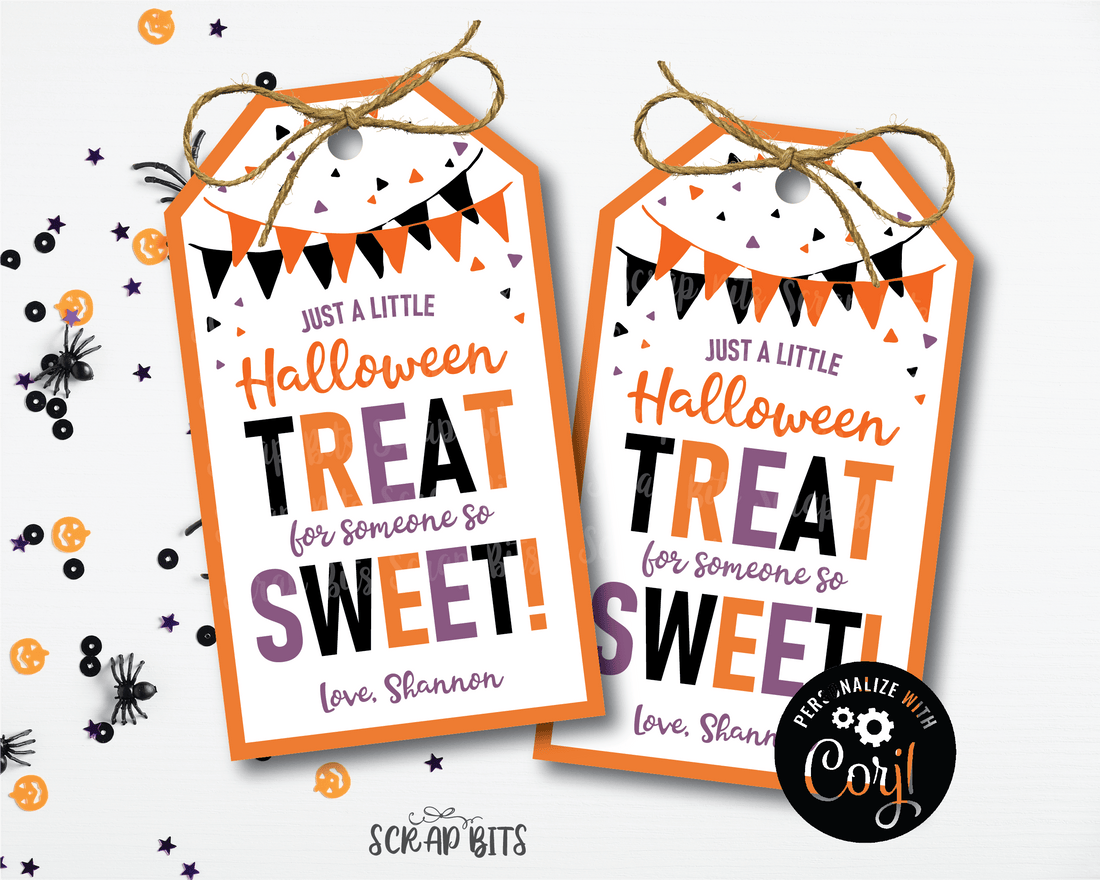 Halloween Treat Thank You Tags, So Sweet Gift Tags, Printable Hallowee ...