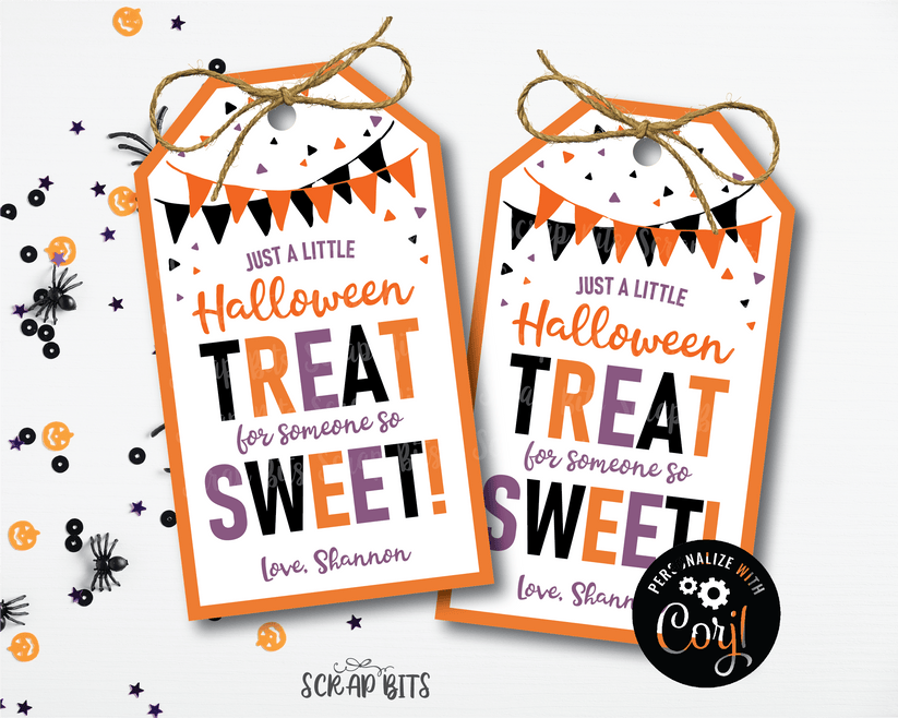 Halloween Treat Thank You Tags, So Sweet Gift Tags, Printable Hallowee ...