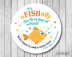 O-Fish-Ally First Day of School, Goldfish Back To School Stickers or T ...