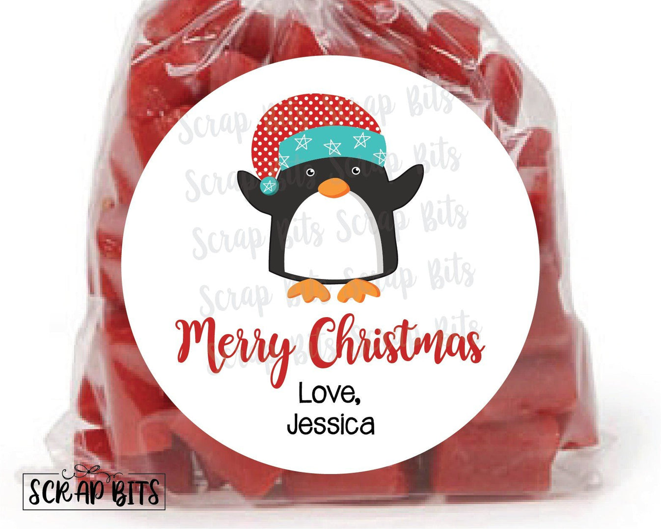Penguin Stickers or Tags . Christmas Gift Labels – Scrap Bits