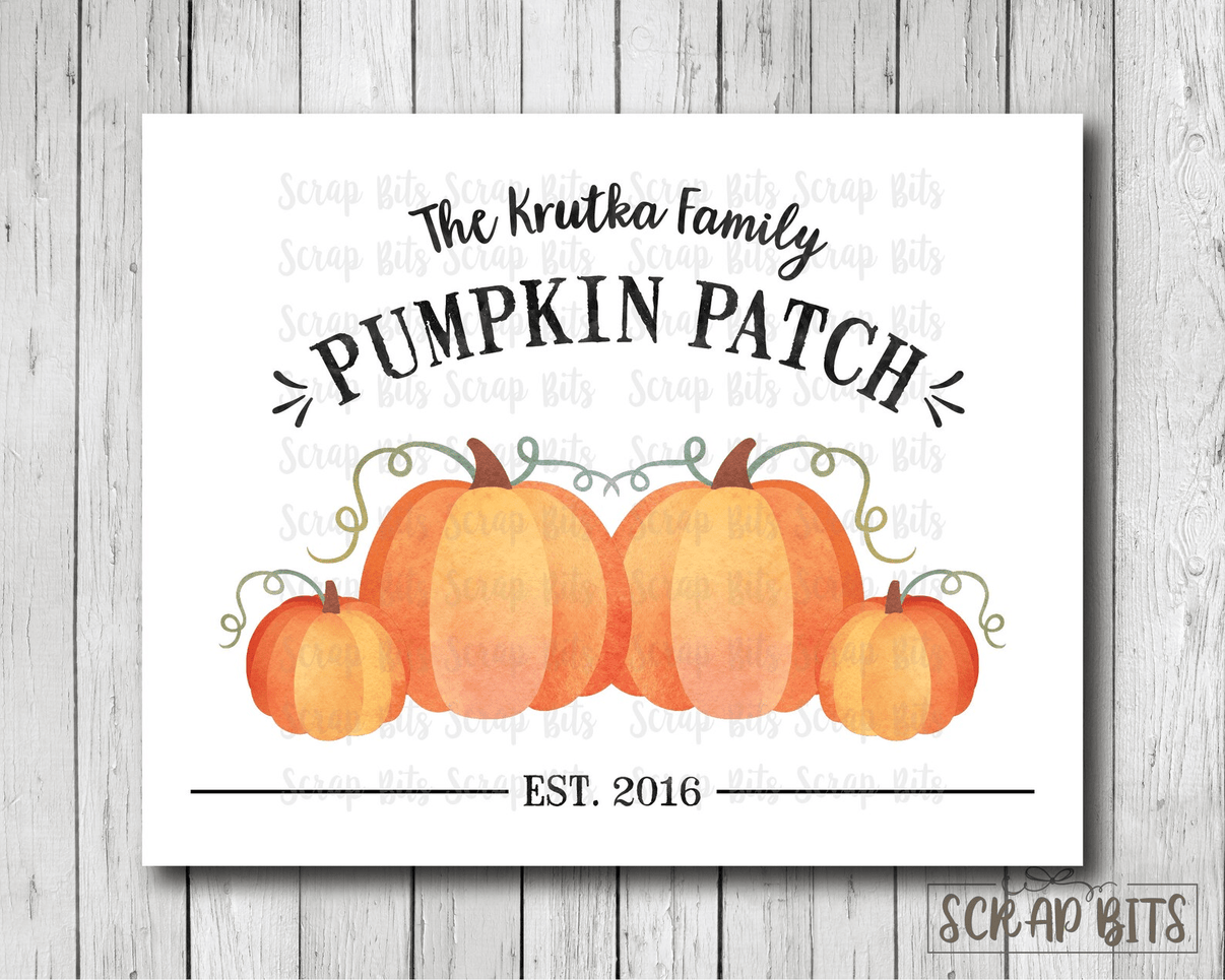 Pumpkin Family Print, Pumpkin Patch Print . 5 Digital Print Sizes ...
