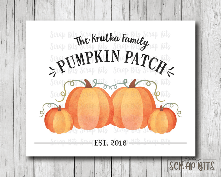 Pumpkin Family Print, Pumpkin Patch Print . 5 Digital Print Sizes ...