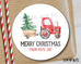 Red Tractor Farm Truck Stickers or Tags . Christmas Gift Labels – Scrap ...