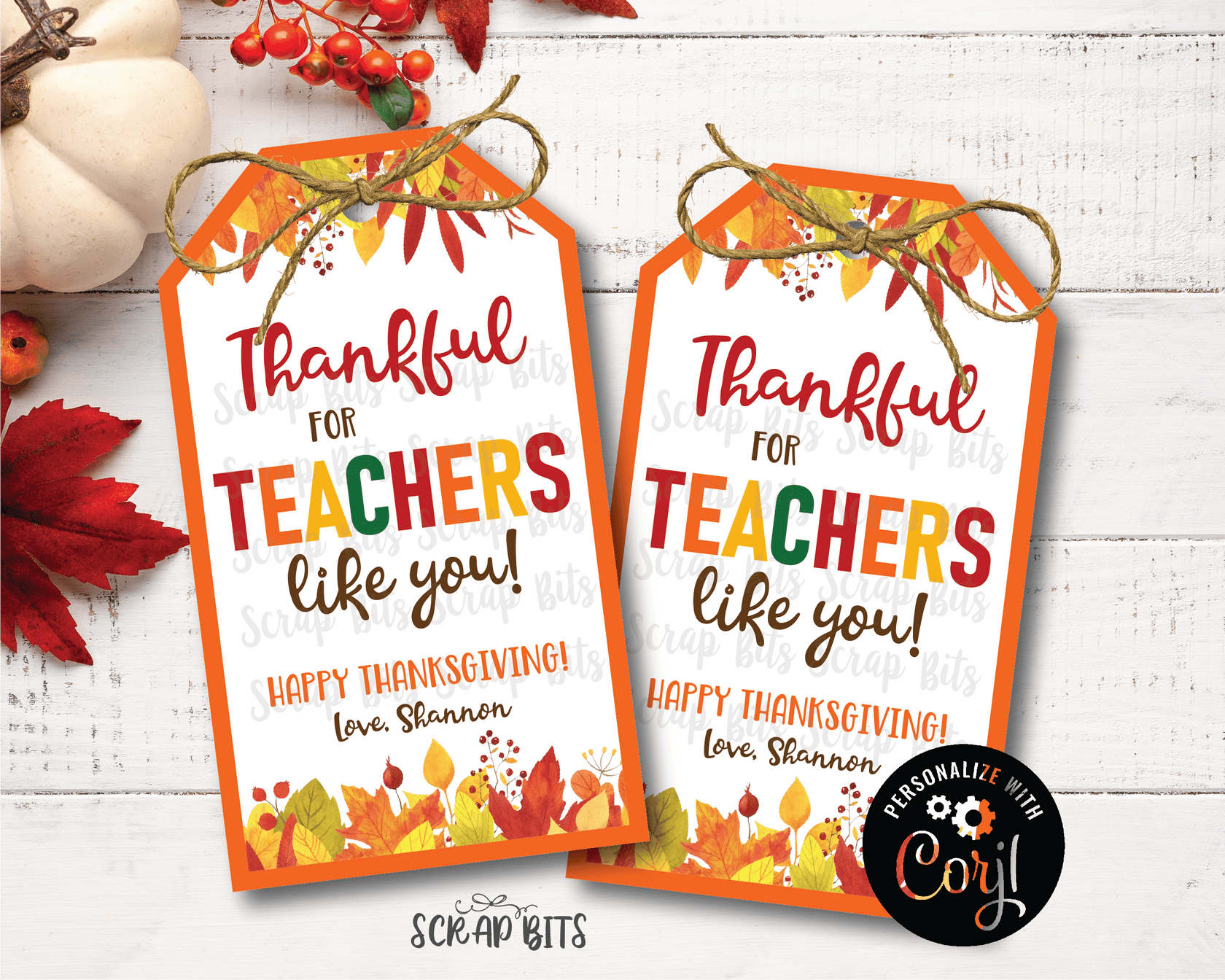 Thankful for Teachers Like You Tags, Printable Thanksgiving Teacher Ta ...
