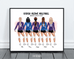 Volleyball Team Portrait Print, Custom Female Volleyball Team Gift, Di ...